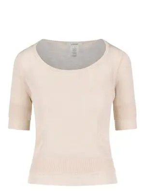 LEMAIRE Silk-blend Viscose Mini T-shirt - Cream