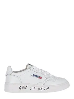 AUTRY Leather Low-top Sneakers With Perforated Toe - White