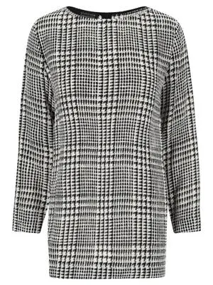 GIANLUCA CAPANNOLO Houndstooth Knit Dress - Black