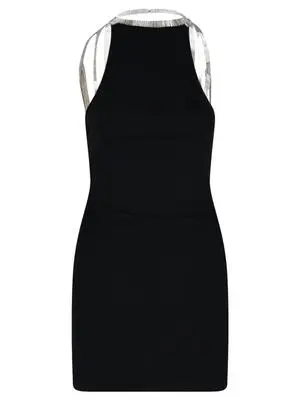 Attico Sleek Viscose-blend Mini Dress - Black