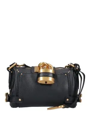 Chloé CHLOÉ Buffalo Leather Shoulder Bag With Gold Tone Padlock Black