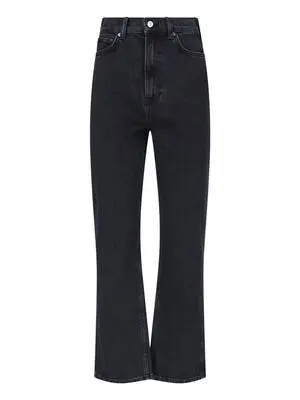 ANINE BING Vintage Wash High-rise Flare Jeans - Black