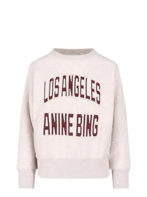 ANINE BING Oversized Graphic Crewneck Sweatshirt - White