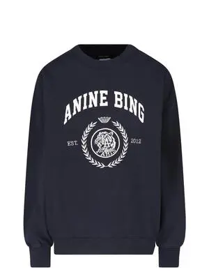 ANINE BING Graphic Crewneck Sweatshirt - Black