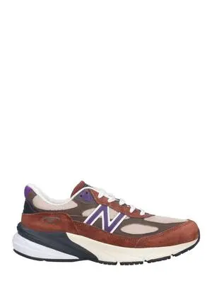 NEW BALANCE Pigskin & Mesh Lace-up Sneakers - Brown