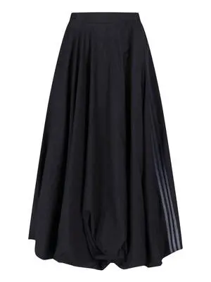 Y3 Technical Polyamide Skirt With Signature Stripes - Black