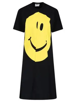 Moschino Smiley Face Mini Dress - Black
