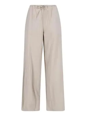 DUNST Cotton-linen Blend Trousers - Beige