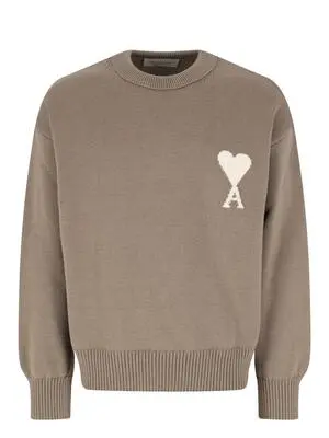 AMI Paris Crew Neck Sweater - Beige