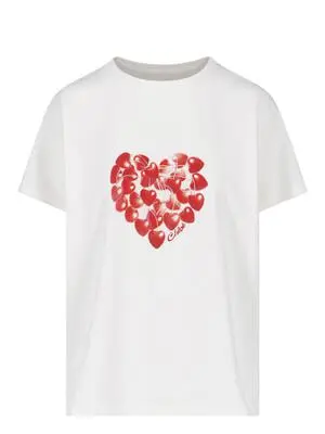 Chloé CHLOÉ Strawberry Graphic Cotton T-Shirt White