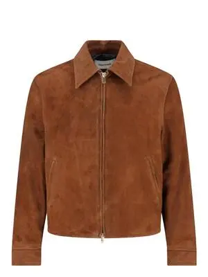 TONYWACK Goat Suede Zip-up Jacket - Brown