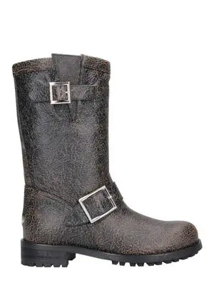 JIMMY CHOO Biker Mid Leather Boots - Black