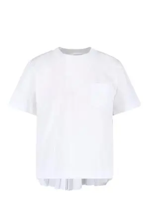 Sacai Layered Cotton T-shirt With Soft Lining - White
