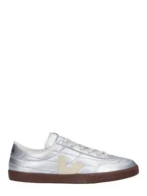 VEJA VEJA Low-Top Lace-Up Sneakers With Textured Details And Platform Sole Silver