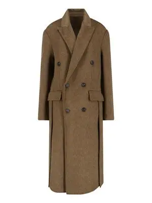 Phoebe Philo Double-breasted Long Overcoat - Brown