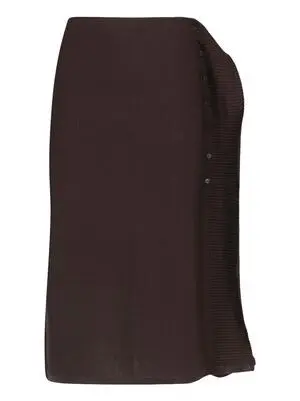 Paloma Wool PALOMA WOOL Ribbed Merino Wool Skirt With Button Detailing Brown