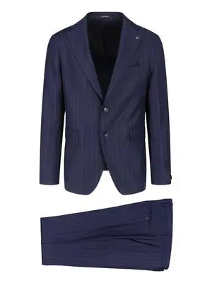 Tagliatore Tagliatore Men's 100% Virgin Wool Dress Blue