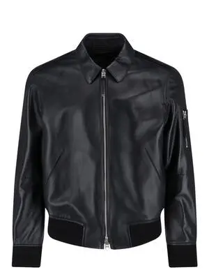 TOM FORD Lamb Leather Zip-up Bomber Jacket - Black