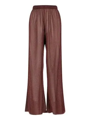 Oseree Lurex Metallic Slim Trousers - Brown