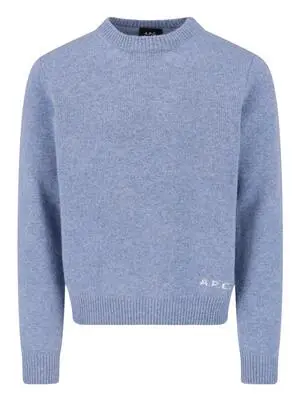 A.p.c. A.P.C. 100% Wool Crew Neck Sweater Light Blue