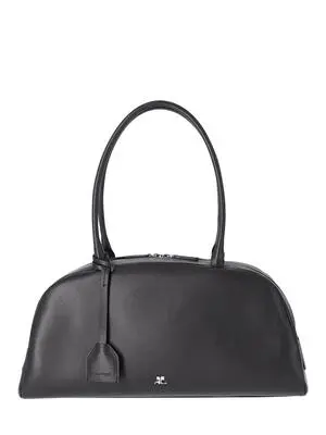 COURREGES Structured Cow Leather Shoulder Bag - Black