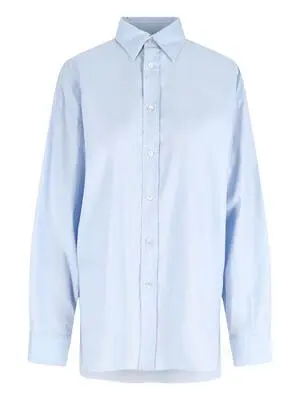 FINAMORE 1925 100% Cotton Striped Shirt - Blue