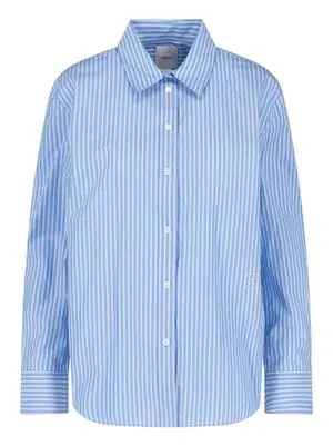 Calvin Klein Striped Cotton Button-down Shirt - Light Blue