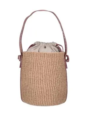 Chloé Paper And Calf Leather Bucket Bag - Beige
