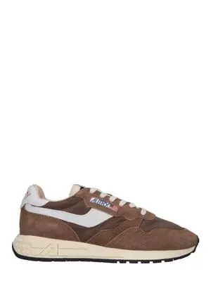 AUTRY AUTRY Leather & Nylon Lace-Up Sneakers Brown