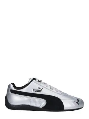 PUMA Calf Leather Lace-up Sneakers - Silver