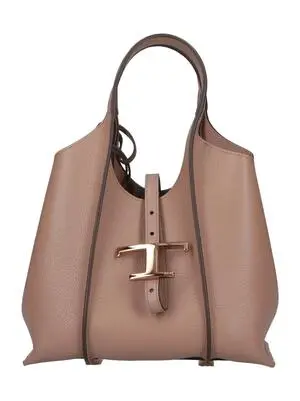 TOD`S Lightweight Calf Leather Shoulder Bag - Beige