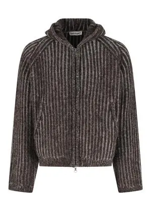Our Legacy Iseels Wool Striped Zip-up Sweater - Brown