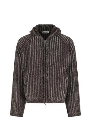 Our Legacy Iseels Wool Striped Zip-up Sweater - Brown