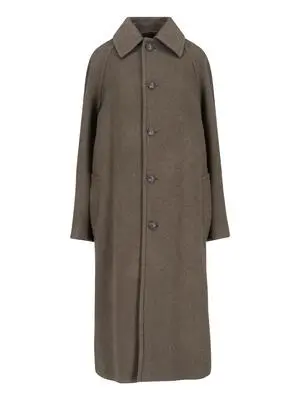 Phoebe Philo Wool Blend Long Coat - Marrone