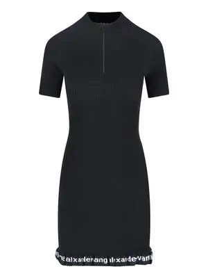 Alexander Wang Stretch Nylon Contour Midi Dress - Black