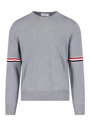 Thom Browne 100% Cotton Crewneck Sweater - Grey
