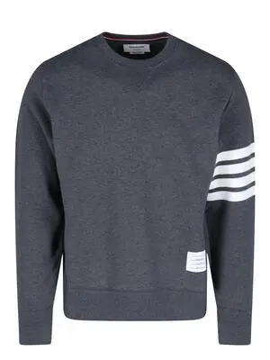 Thom Browne Striped Trim Crewneck Sweater - Grey