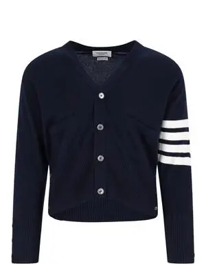 Thom Browne 100% Cashmere V-neck Cardigan - Blue