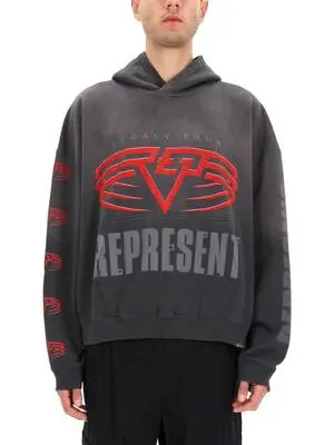 REPRESENT Graphic Oversized Hoodie - Grey