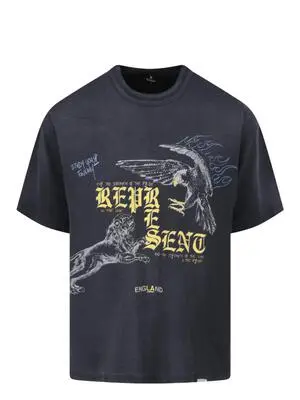 REPRESENT Graphic Print Oversized T-shirt - Black