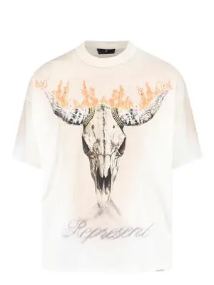 REPRESENT Cotton-hemp Crewneck T-shirt - White