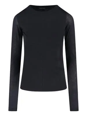 Phoebe Philo 100% Cotton Long Sleeve T-shirt - Nero
