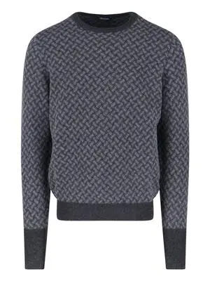 DRUMOHR 100% Cashmere Crewneck Sweater - Grey