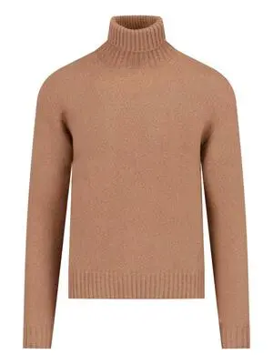 DRUMOHR Ribbed Turtleneck Sweater - Brown