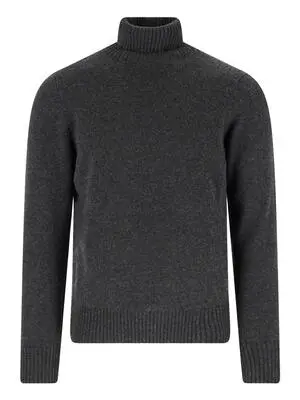DRUMOHR 100% Cashmere Turtleneck Sweater - Grey