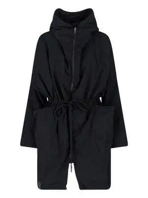 KIMONO RAIN Zip Up Hooded Jacket - Black