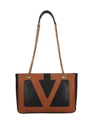 Valentino Garavani VALENTINO GARAVANI Chain Shoulder Tote Bag Black