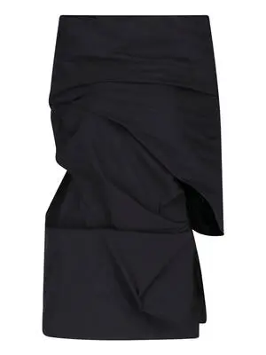 ENTIRE STUDIOS Strapless Draped Mini Dress - Black