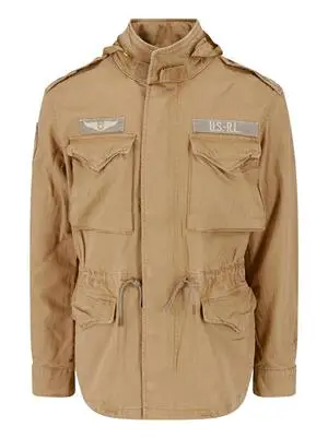 Polo Ralph Lauren POLO RALPH LAUREN Military-Style Utility Jacket With Embroidered Patches Beige