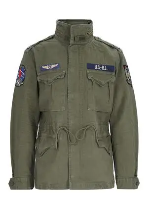 Polo Ralph Lauren POLO RALPH LAUREN Military-Style Utility Jacket With Embroidered Patches Green